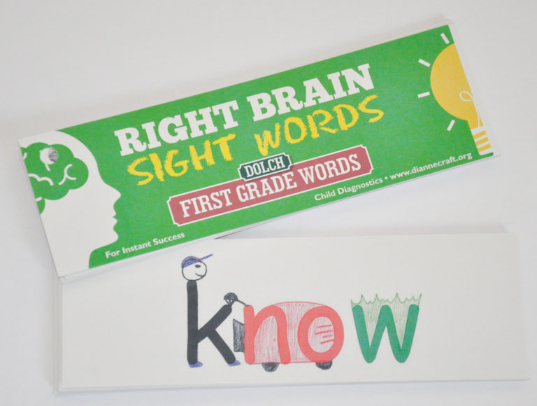 Right Brain Dolch First Grade Sight Word Cards - Child Diagnostics